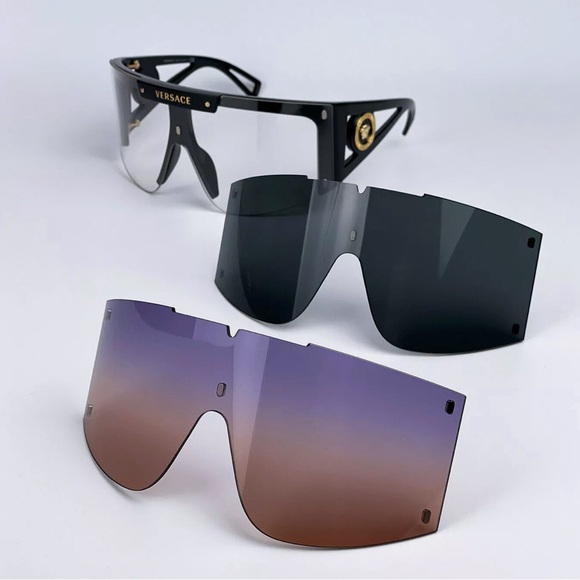 Versace | Accessories | Womens New Versace Ove4393 Gb1w Black Magnetic Lens Shield Womens ...